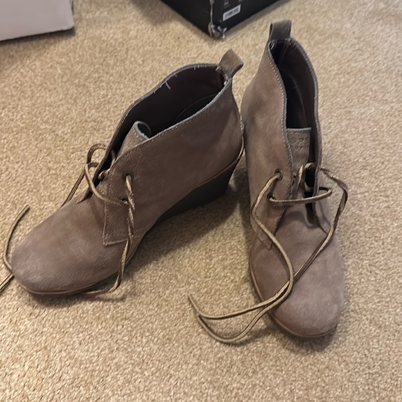 Sperry | Shoes | Sperry Harlow Greige Suede Leather Wedge Bootie | Poshmark
